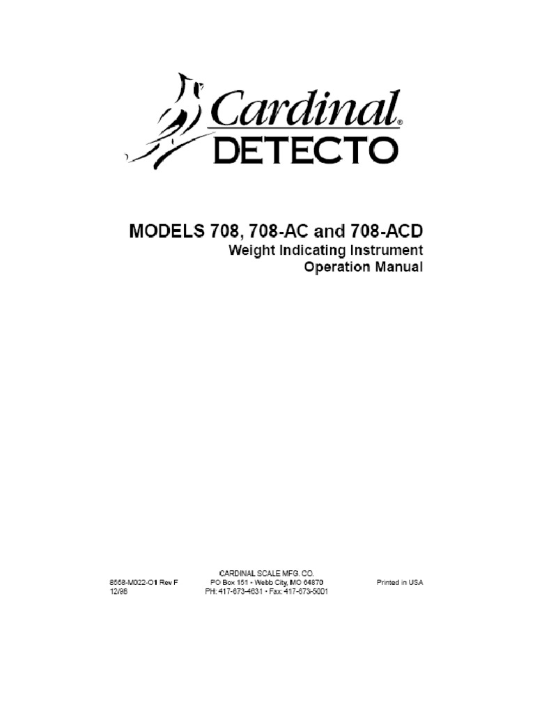 Cardinal 708 | PDF | Electromagnetic Interference | Pound (Mass)