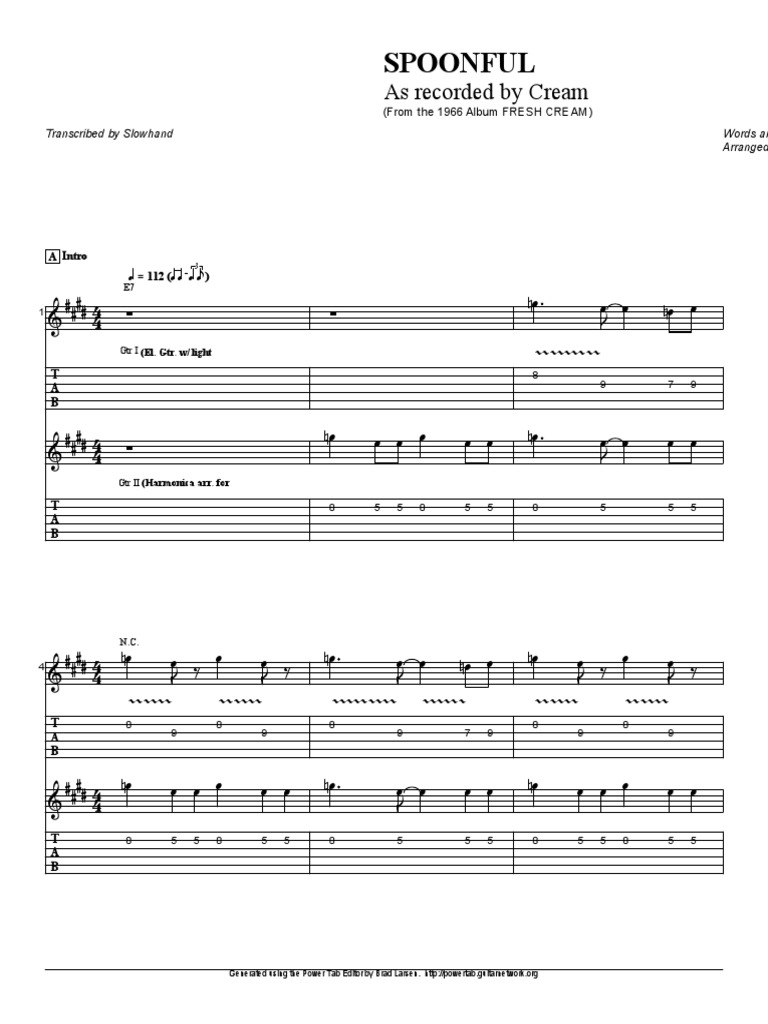 Cream - Spoonful PDF | PDF