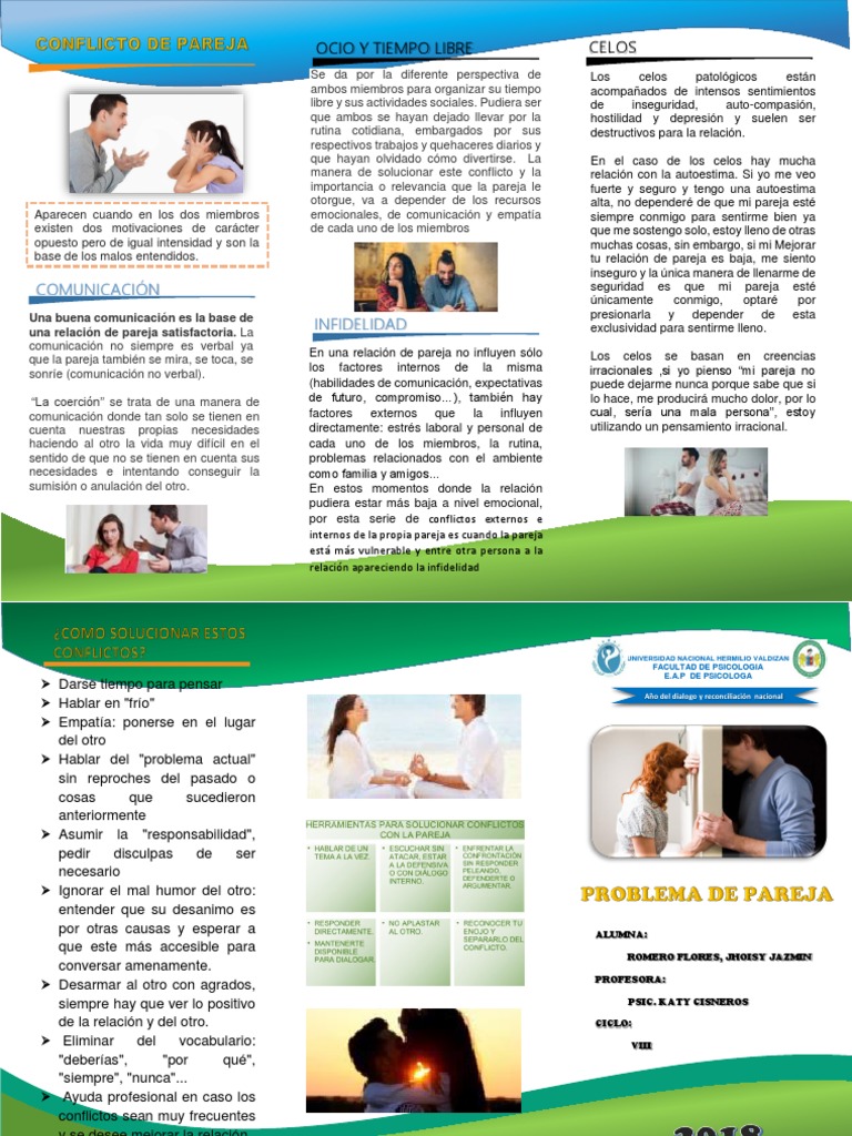 Triptico Problemas de Pareja | PDF | Conceptos psicologicos | Ciencias del comportamiento