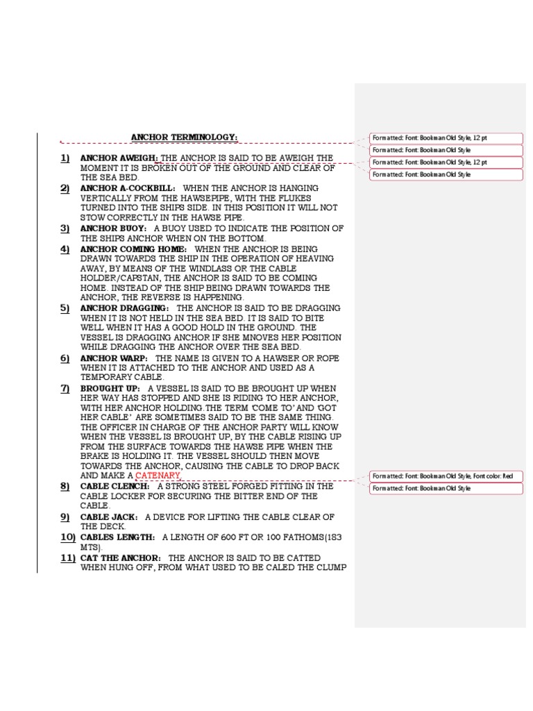 Anchor Terminology PDF | PDF | Anchor | Watercraft