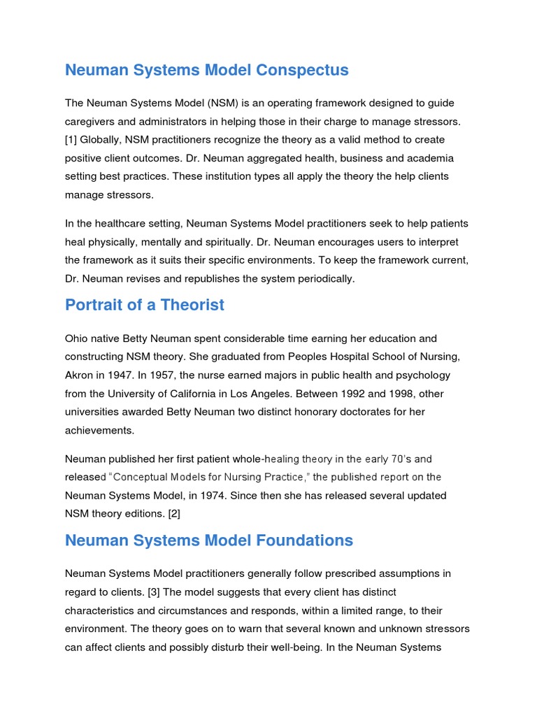 Neuman Systems Model Guide | PDF | Stress (Biology) | Conceptual Model