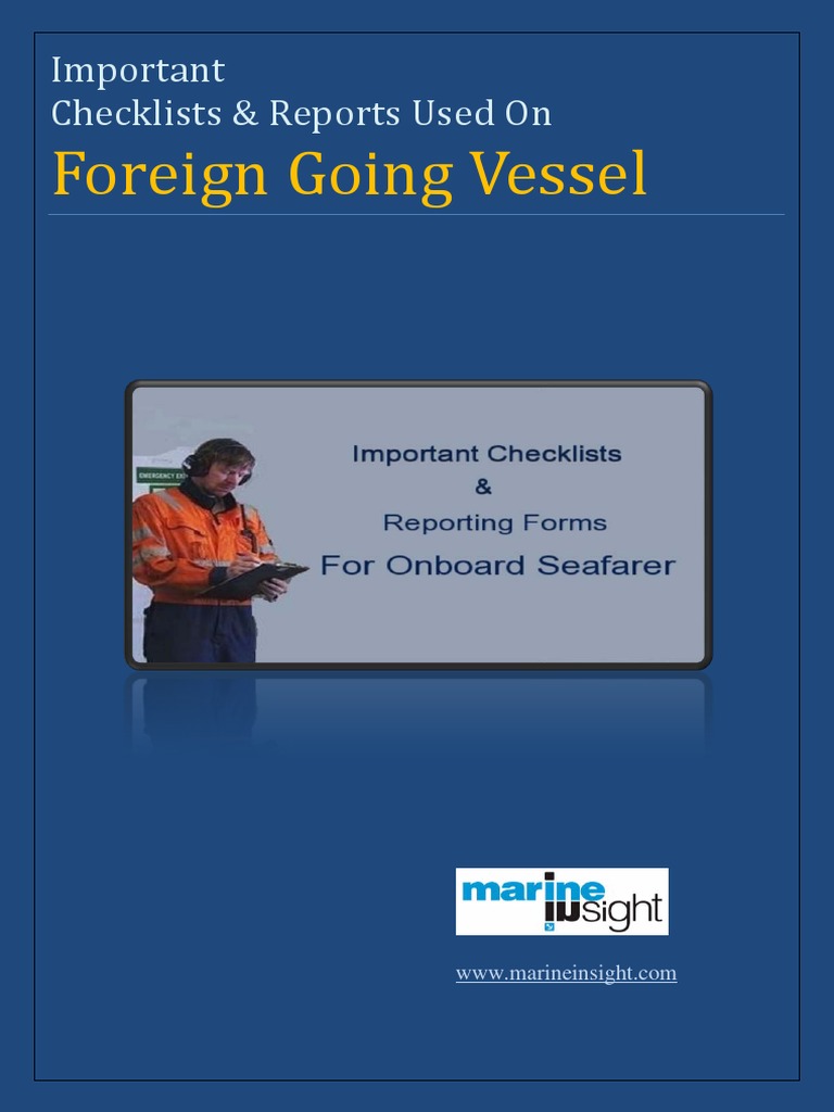Important Check Lists and Reports Used On Foreign Vessel PDF | PDF ...