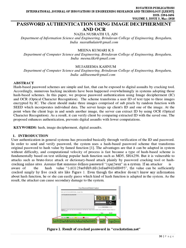 Password Authentication Using Image Decipherment and Ocr | PDF ...