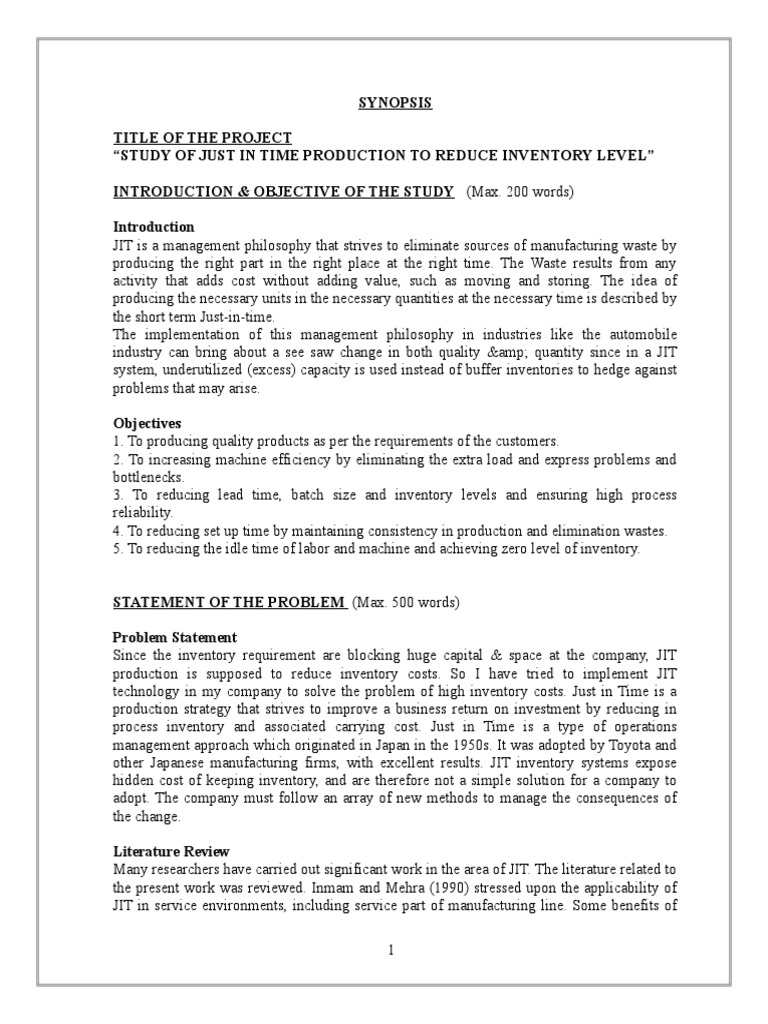 JIT Production: Reducing Inventory Costs | PDF | Sampling (Statistics ...