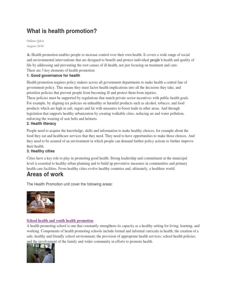 What Is Health Promotion | PDF | Health Promotion | Youth