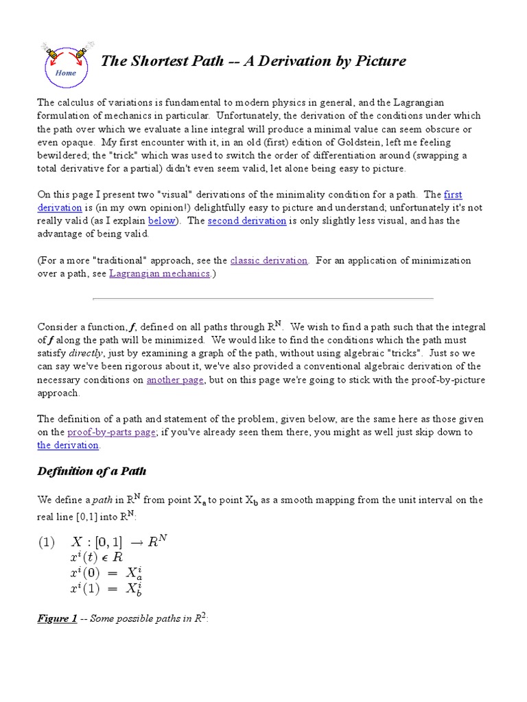 Finding The Shortest Path Visually PDF | PDF | Derivative | Calculus Of ...
