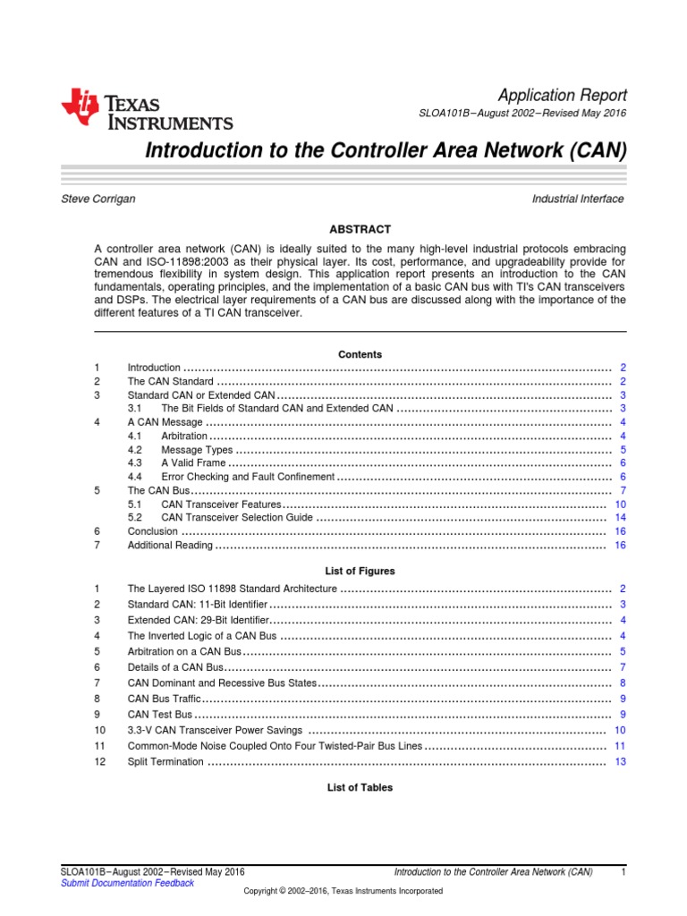 CAN Bus Sloa101b | PDF | Osi Model | Electrostatic Discharge