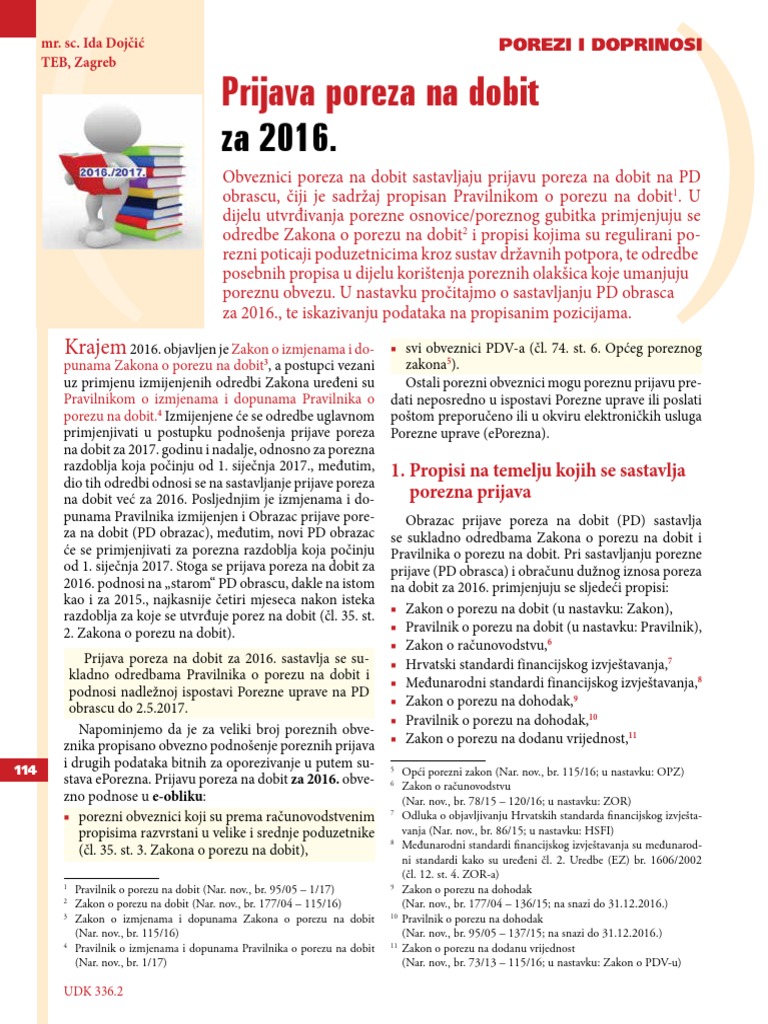 14-Prijava Poreza Na Dobit | PDF