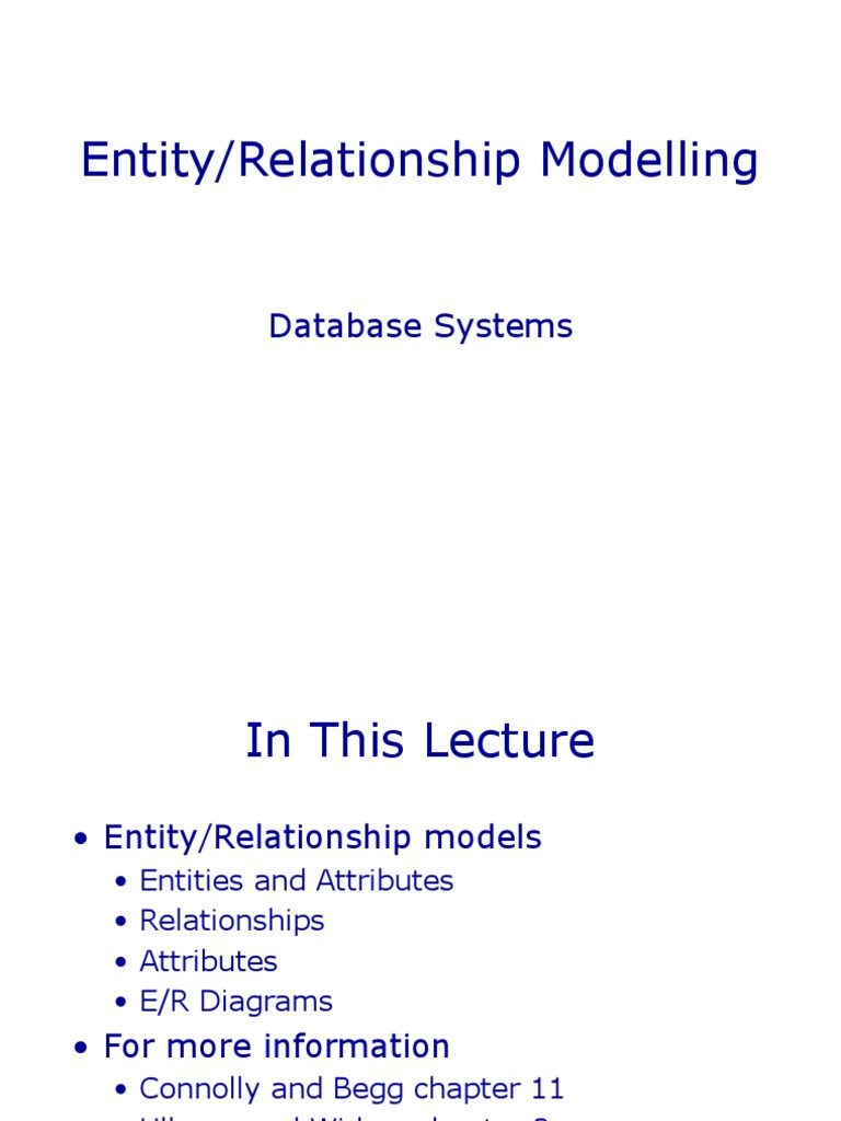 Entity/Relationship Modelling: Database Systems | PDF | Databases | Data Management