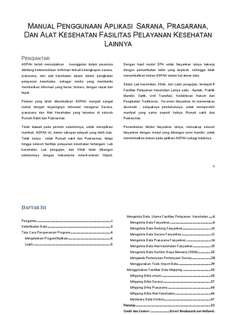 User Manual Aspak Fasyankes Lainnya PDF | PDF