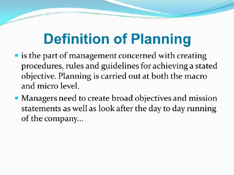 Planning Definition | PDF