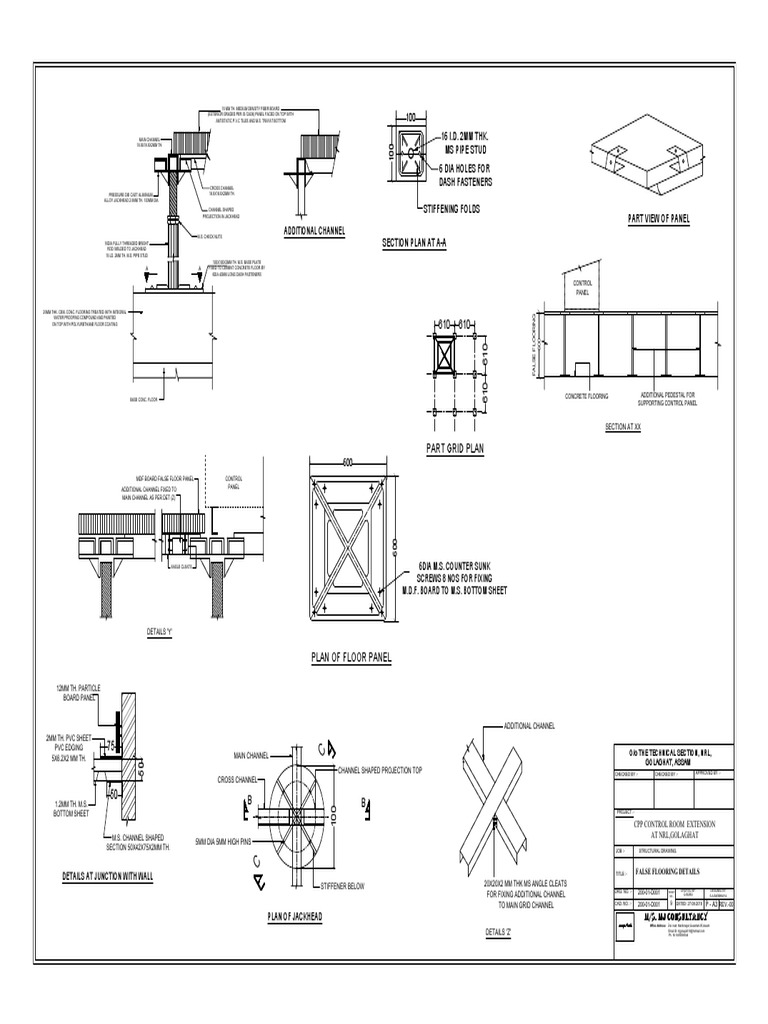 CPP Control Room False Floor Details | PDF | Flooring | Building Technology