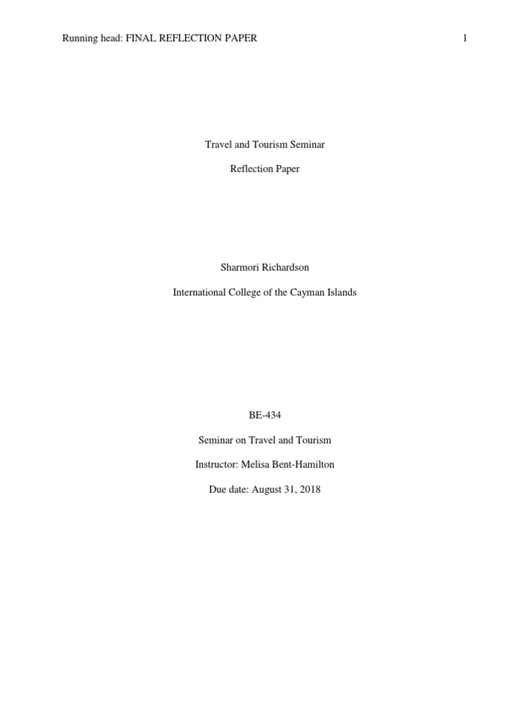 travel and tourism seminar final reflection paper | Casino | Tourism