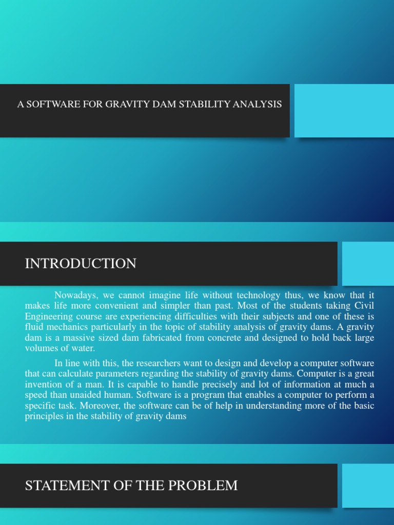 A Software For Gravity Dam Stability Analysis | PDF | Engineering ...