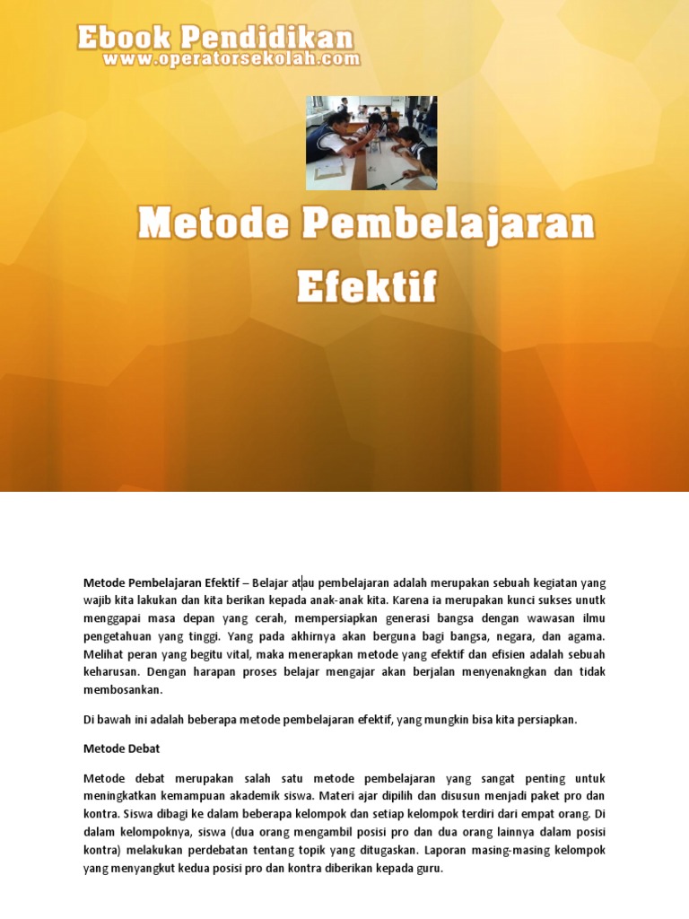 Ebook Pendidikan - Metode Pembelajaran Efektif PDF | PDF
