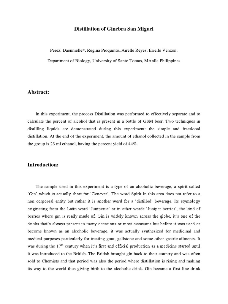 Distillation of Alcoholic Beverages | PDF | Distillation | Boiling