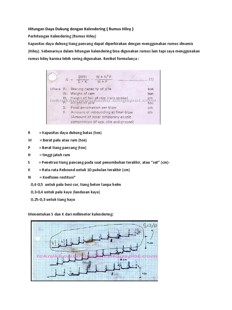 Hitungan Daya Dukung Dengan Kalendering | PDF