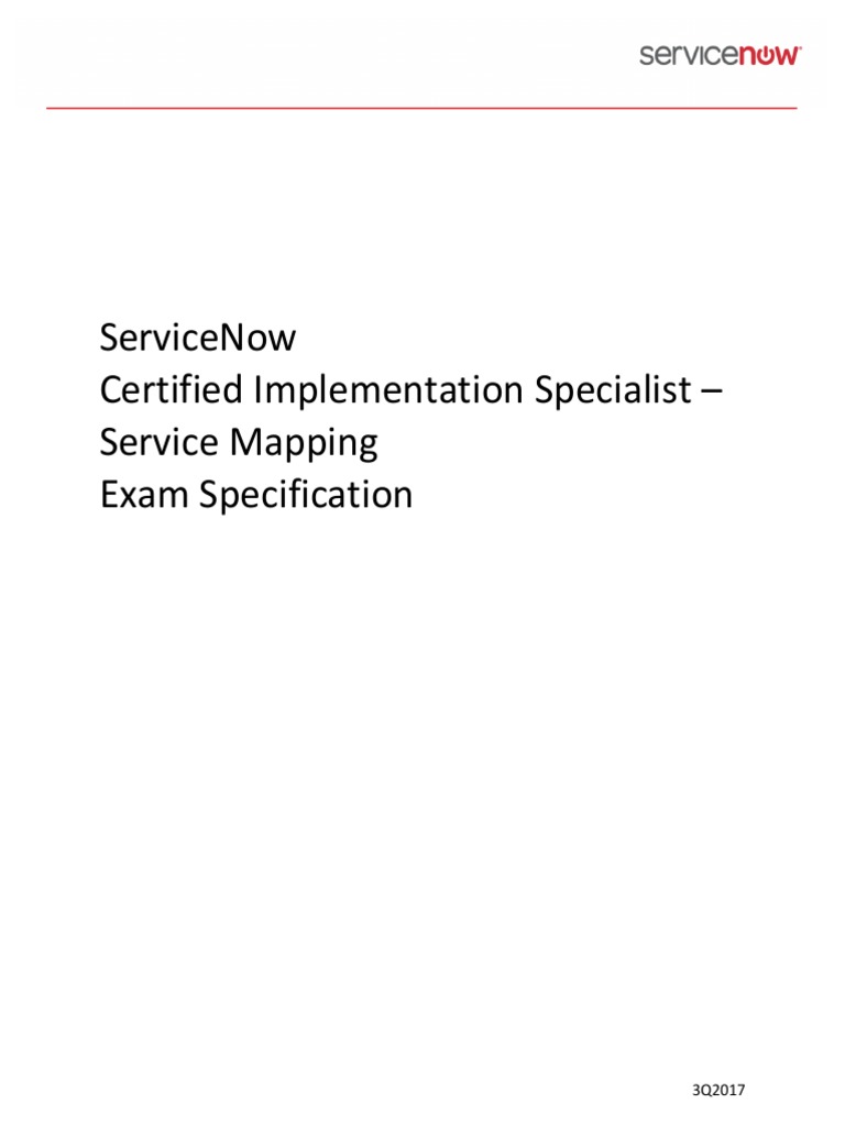 Servicenow Certified Implementation Specialist - Service Mapping Exam ...
