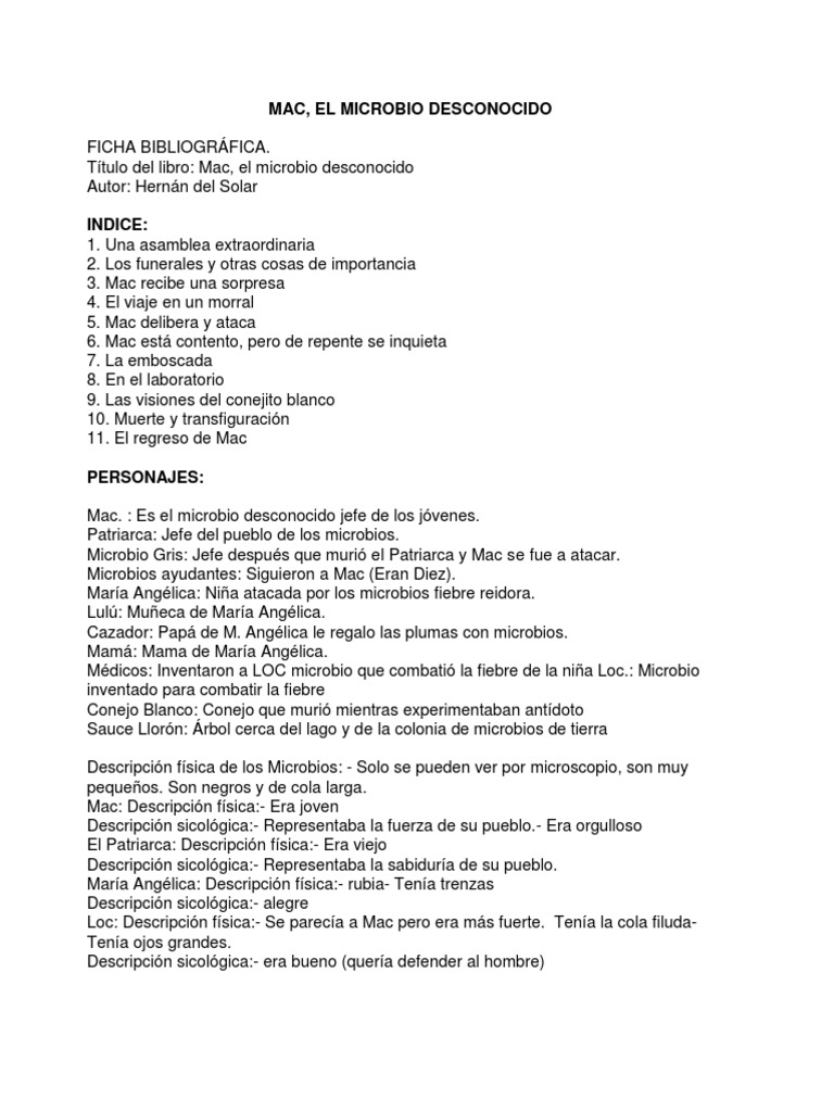 Resumen Mac El Microbio Desconocido | Aves | Bienestar | Prueba gratuita de 30 días | Scribd