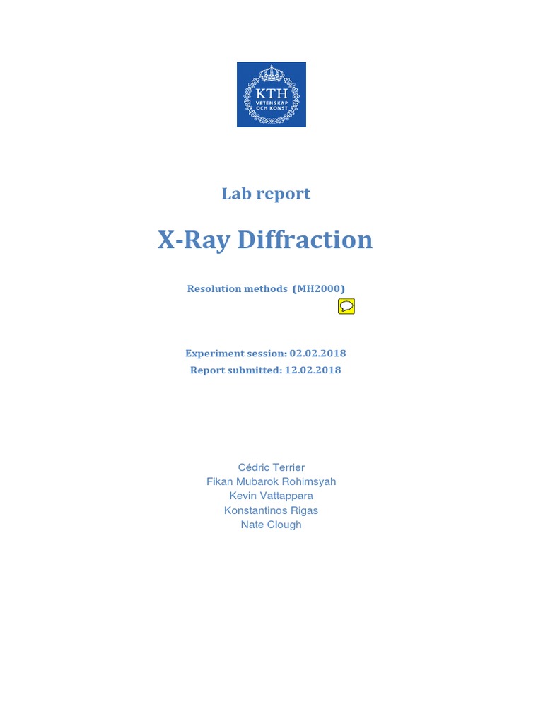XRD Lab Report Analysis | PDF | X Ray Crystallography | Crystal Structure