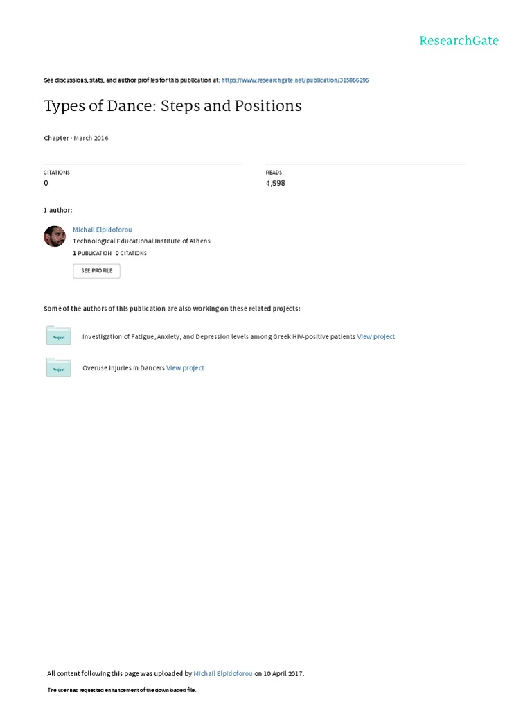 Types of Dance Steps and Positions PDF | PDF | Dances | Ballet
