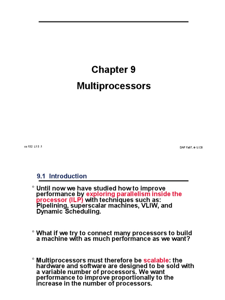 Multiprocessors: Cs 152 L1 5 .1 DAP Fa97, U.CB | PDF | Parallel Computing | Cpu Cache