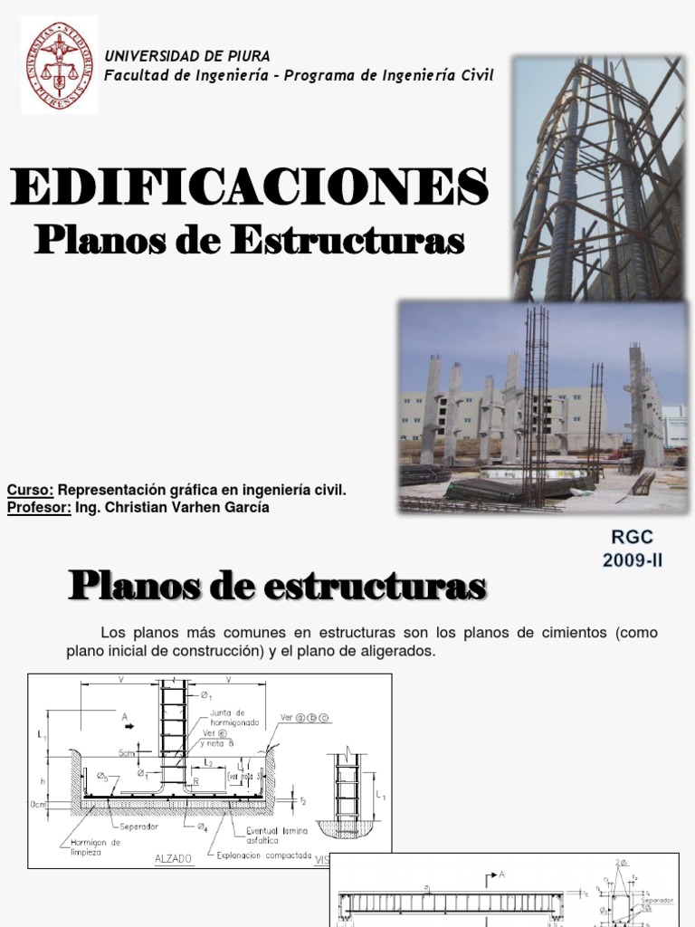 EDIFICACIONES Planos de Estructuras | PDF | Fundación (Ingeniería ...