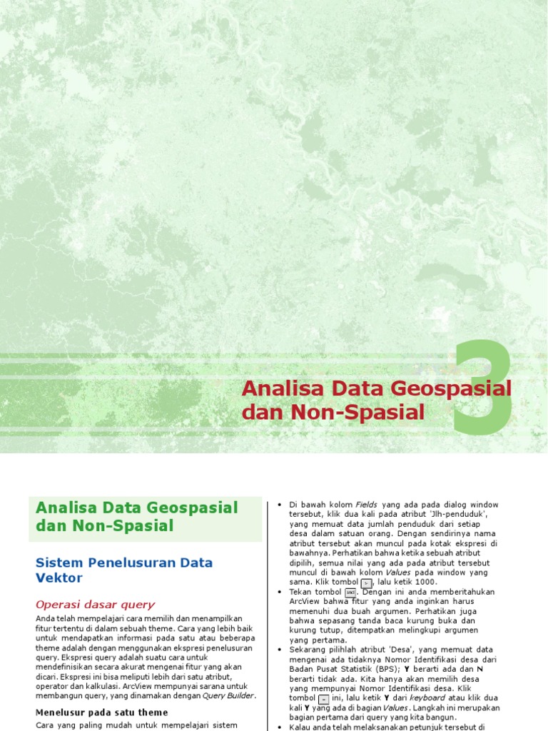 Analisa Data Geospasial Dan Non-Spasial | PDF