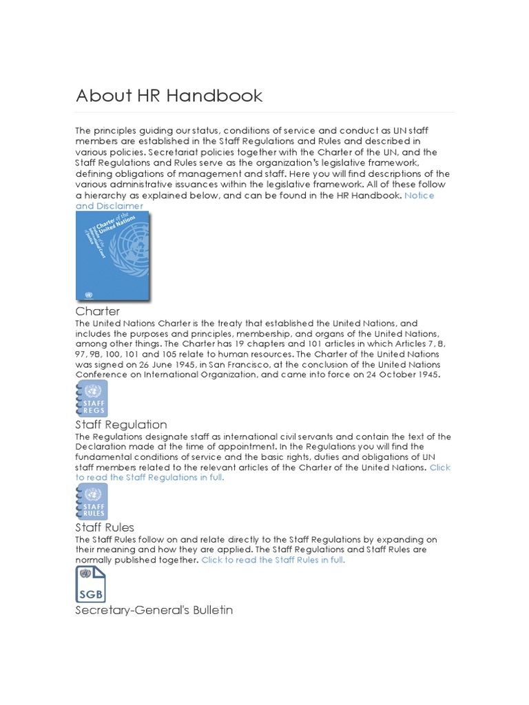 An Overview of the Legislative Framework that Guides United Nations ...