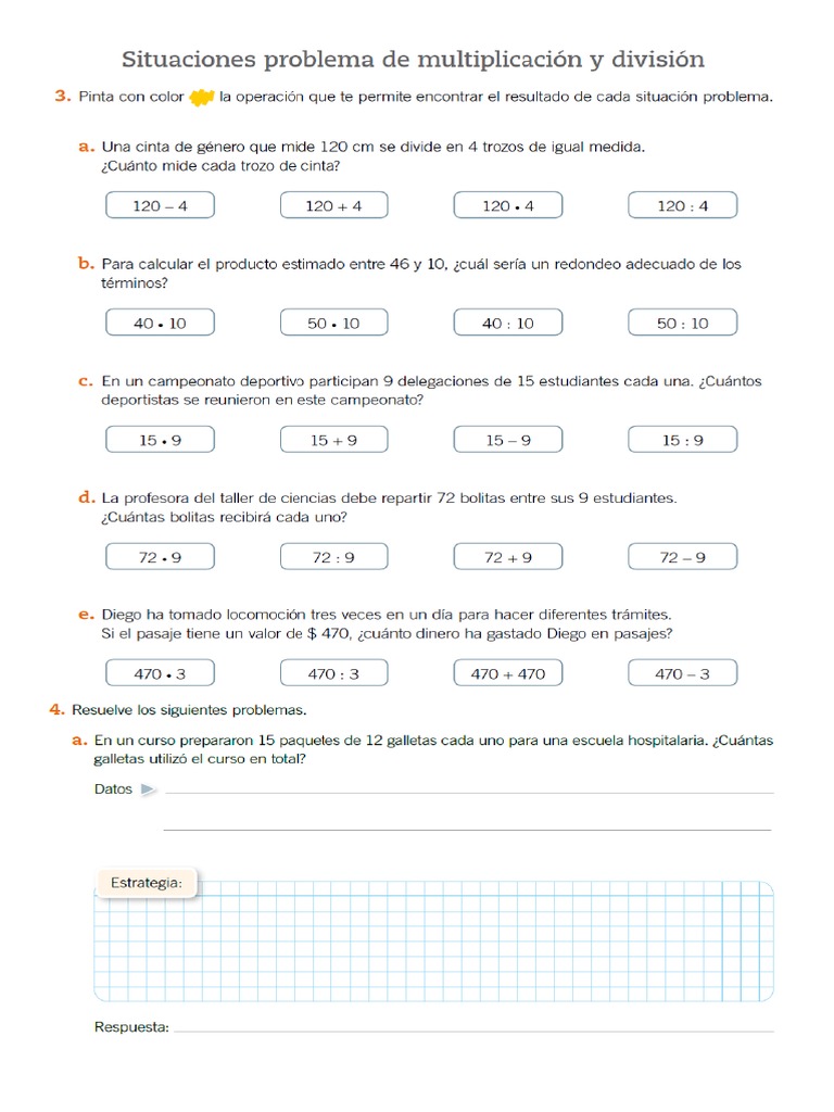 4º Guia de Multiplicacion y Division | PDF