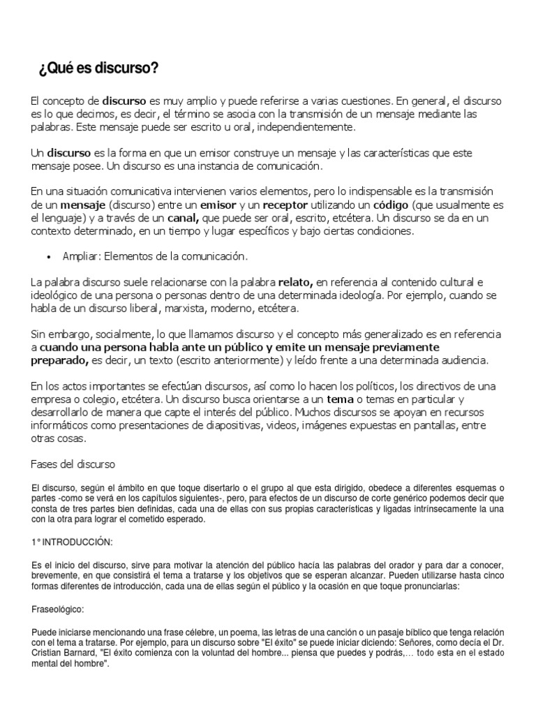 Qué Es Discurso | PDF | Ideologías | Comunicación