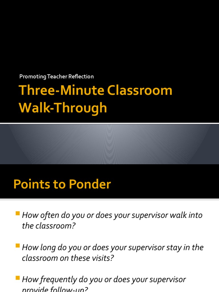 Three-Minute Classroom Walkthrough FACCS 2010 | PDF | Teachers ...