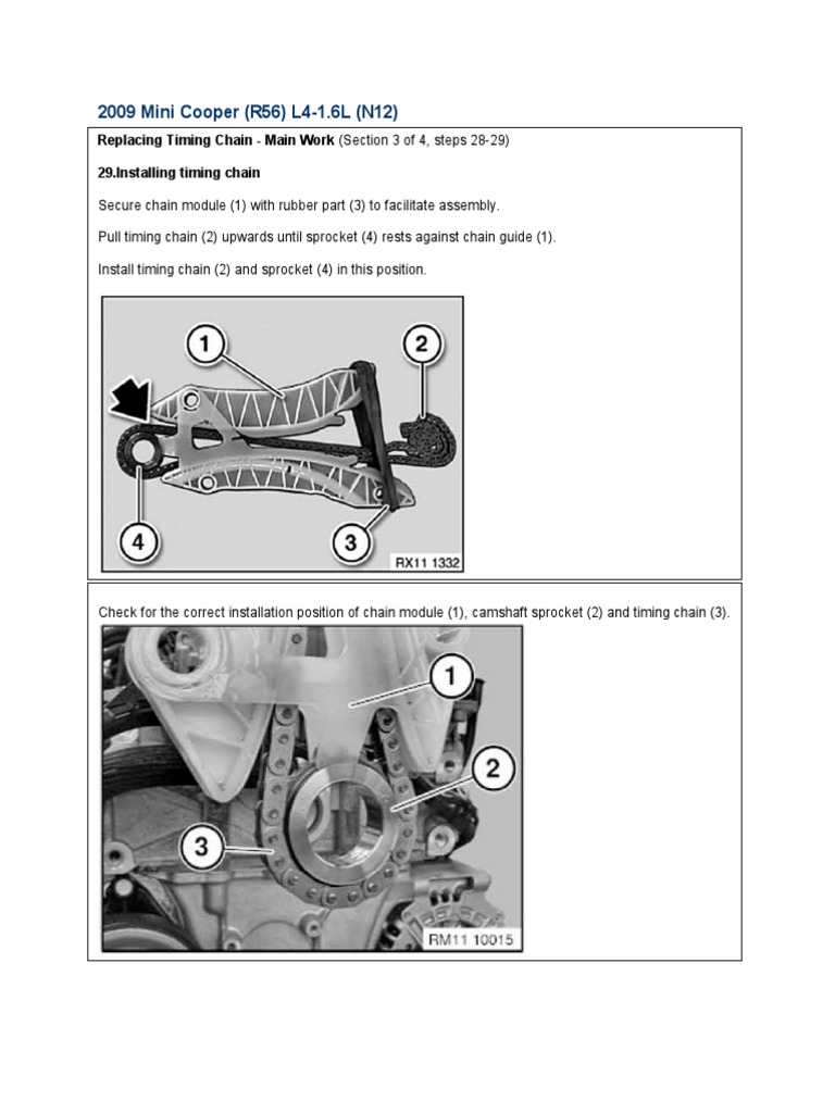 R56 Mini Cooper Timing Chain Repair | Screw | Nut (Hardware)