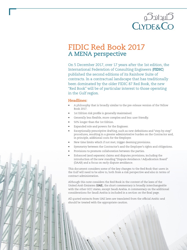 Clyde Co - FIDIC Red Book 2017 - A MENA Perspective FINAL | PDF ...