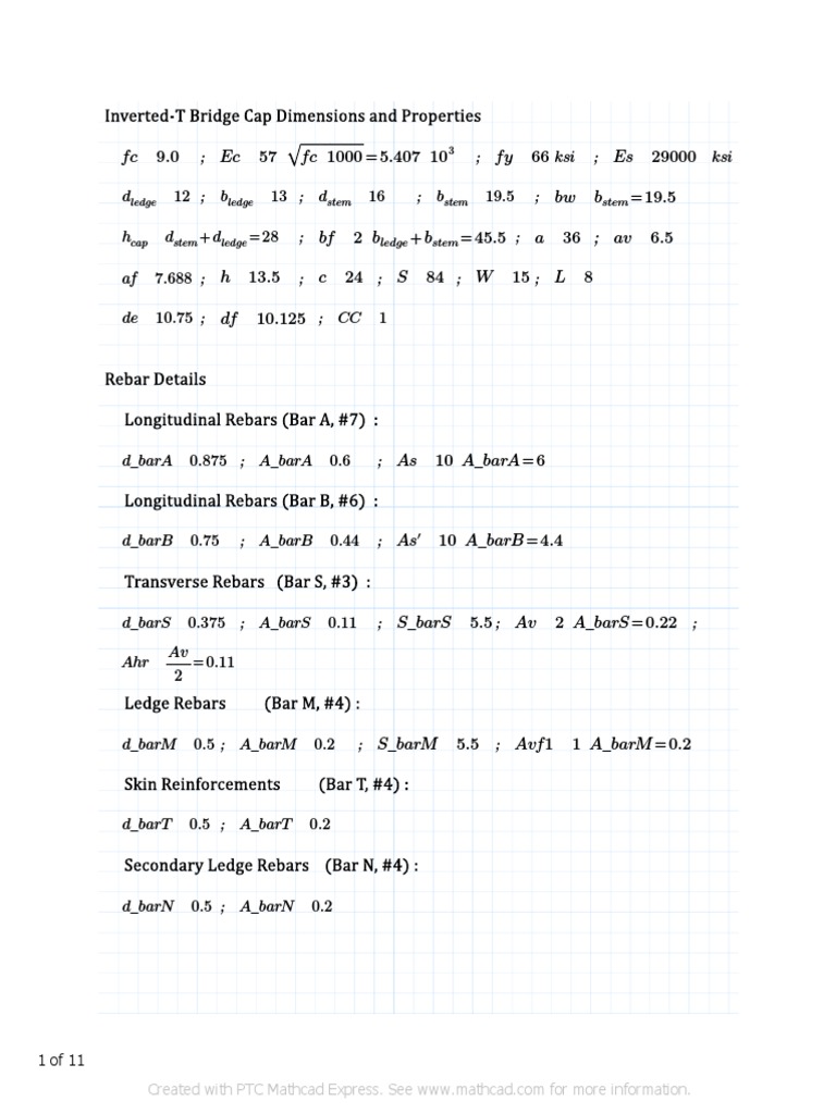 Inverted-T Capacity Calculation@Phase1v2 | PDF | Bending | Solid Mechanics
