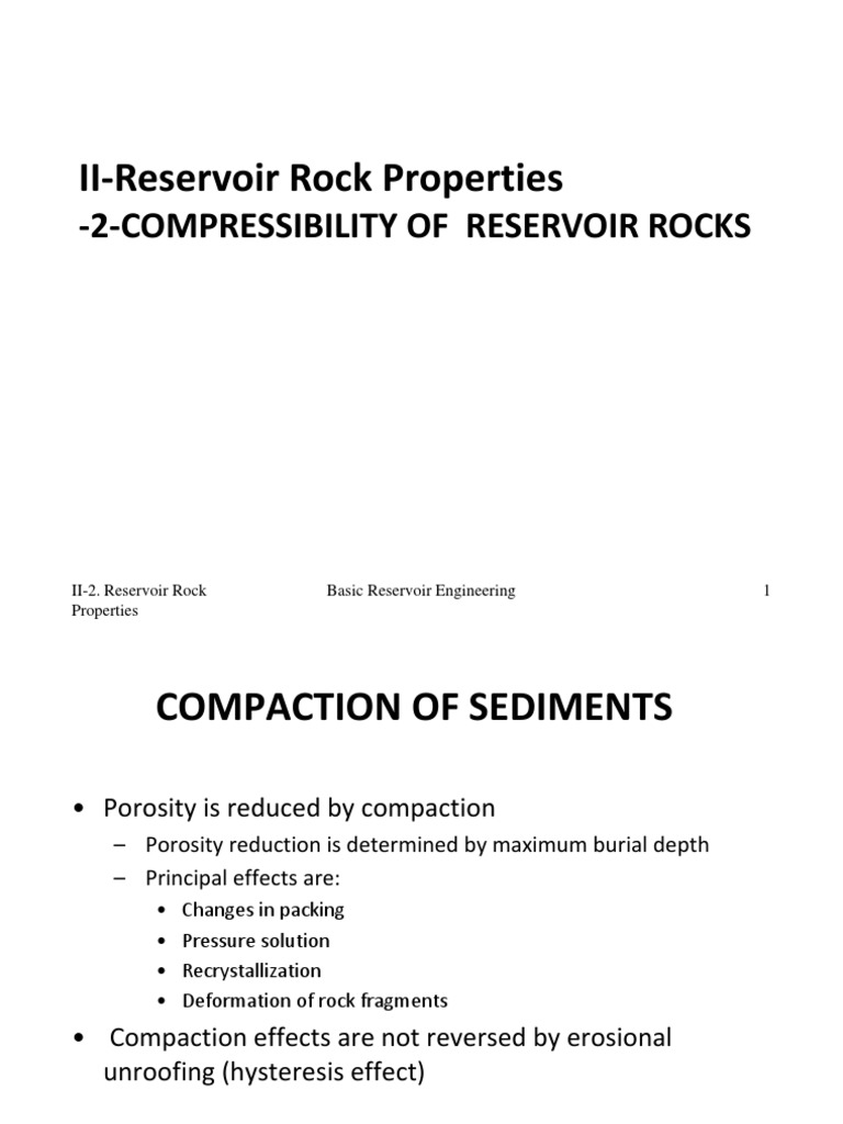 II 2 Reservoir Rock Properties Compressibility | PDF | Porosity ...