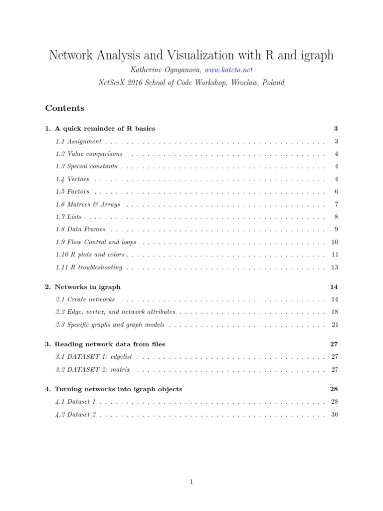 Igraph Tutorial | PDF | Matrix (Mathematics) | Array Data Structure Igraph Tutorial | PDF | Matrix (Mathematics) | Array Data Structure
