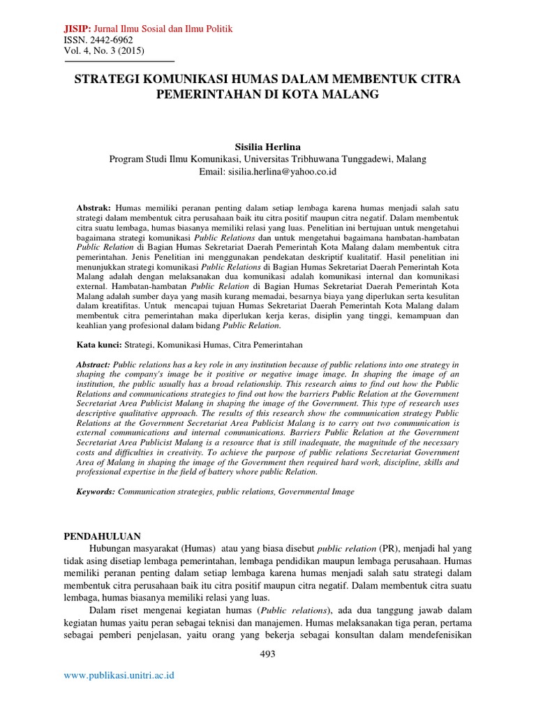 ID Strategi Komunikasi Humas Dalam Membentuk Citra Pemerintahan Di Kota ...