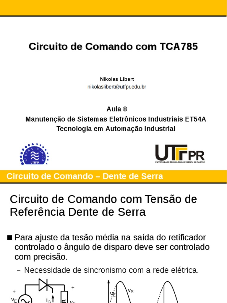 Circuito de Comando TCA785: Guia Completo | PDF | Capacitor | Rede elétrica