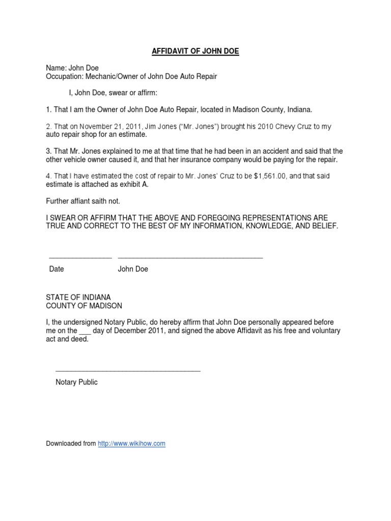 Affidavit of John Doe: Downloaded From | PDF