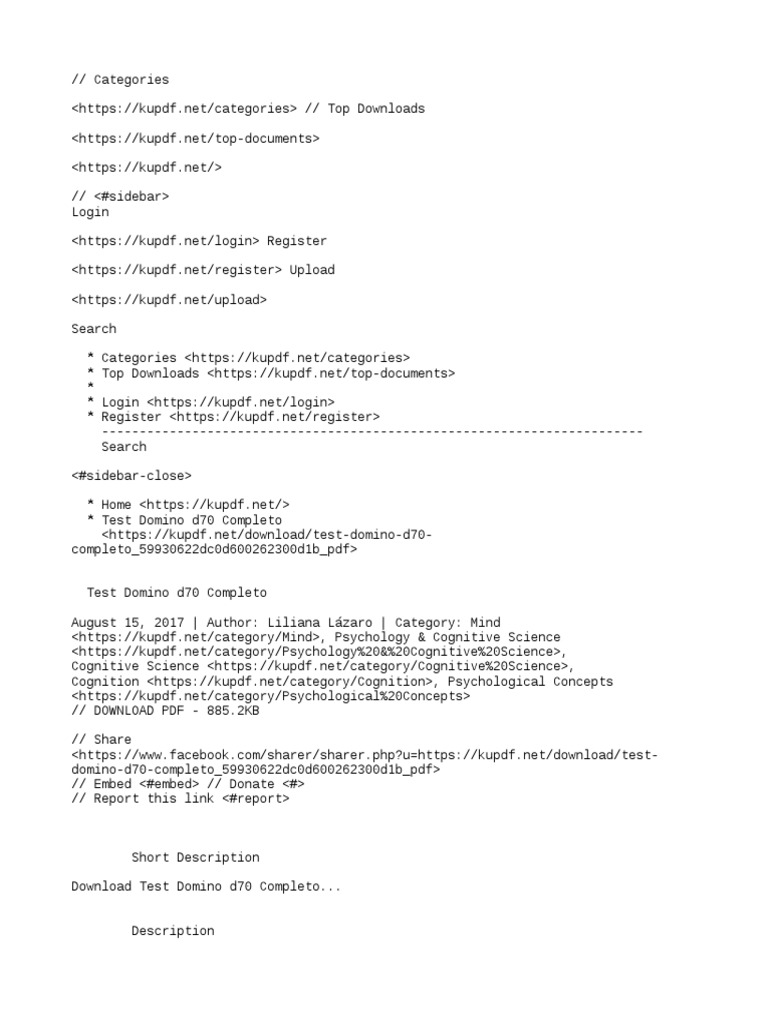 Test Domino d70 | PDF | Cognición | Ciencia cognitiva