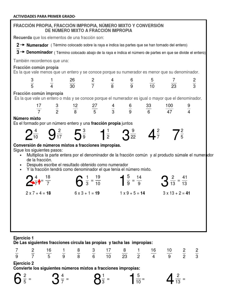 Actividades para Primer Grado | PDF | Fracción (Matemáticas) | División ...
