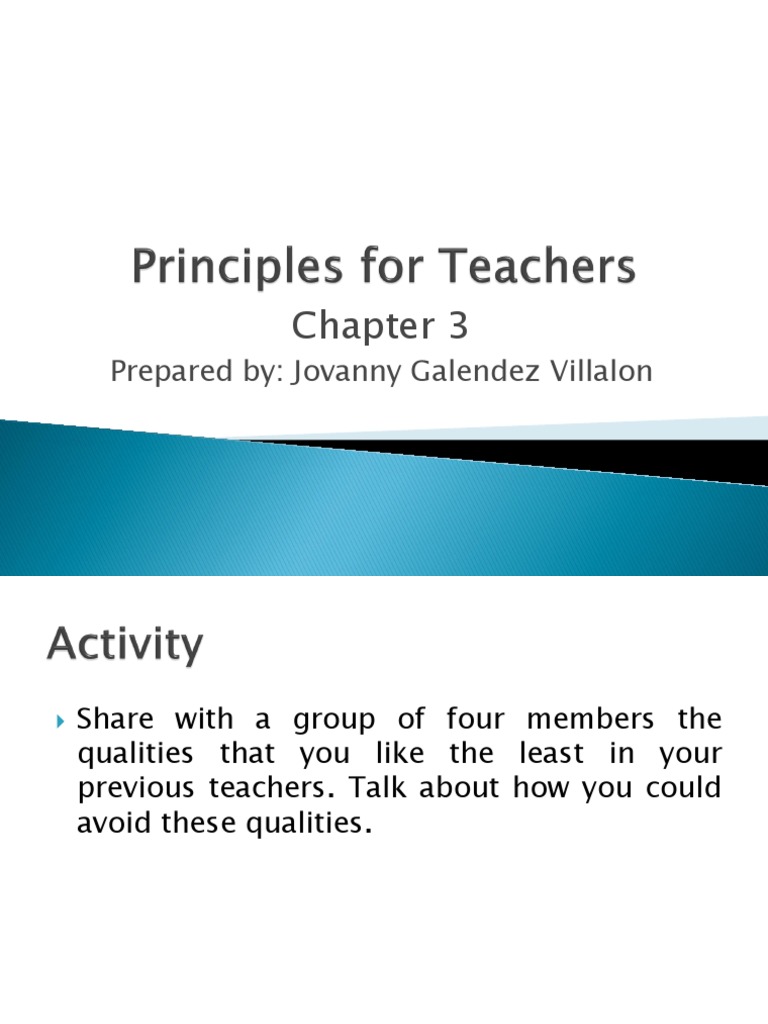 Principles For Teachers | PDF | Learning | Teachers