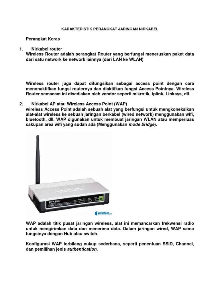 Karakteristik Perangkat Jaringan Nirkabel | PDF