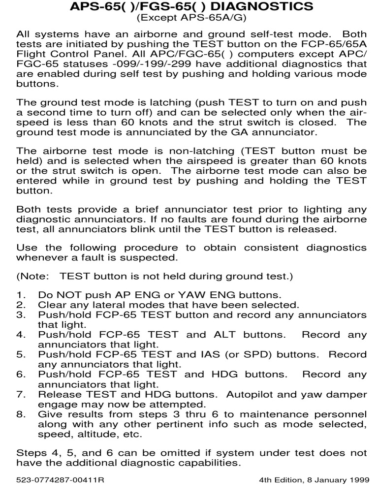 APS 65 Diagnostic Guide | PDF | Aerospace | Aerospace Engineering