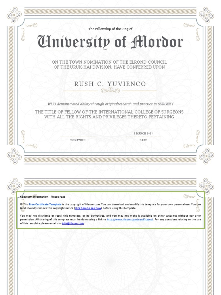 PHD Replica Degree Certificate FICS | PDF