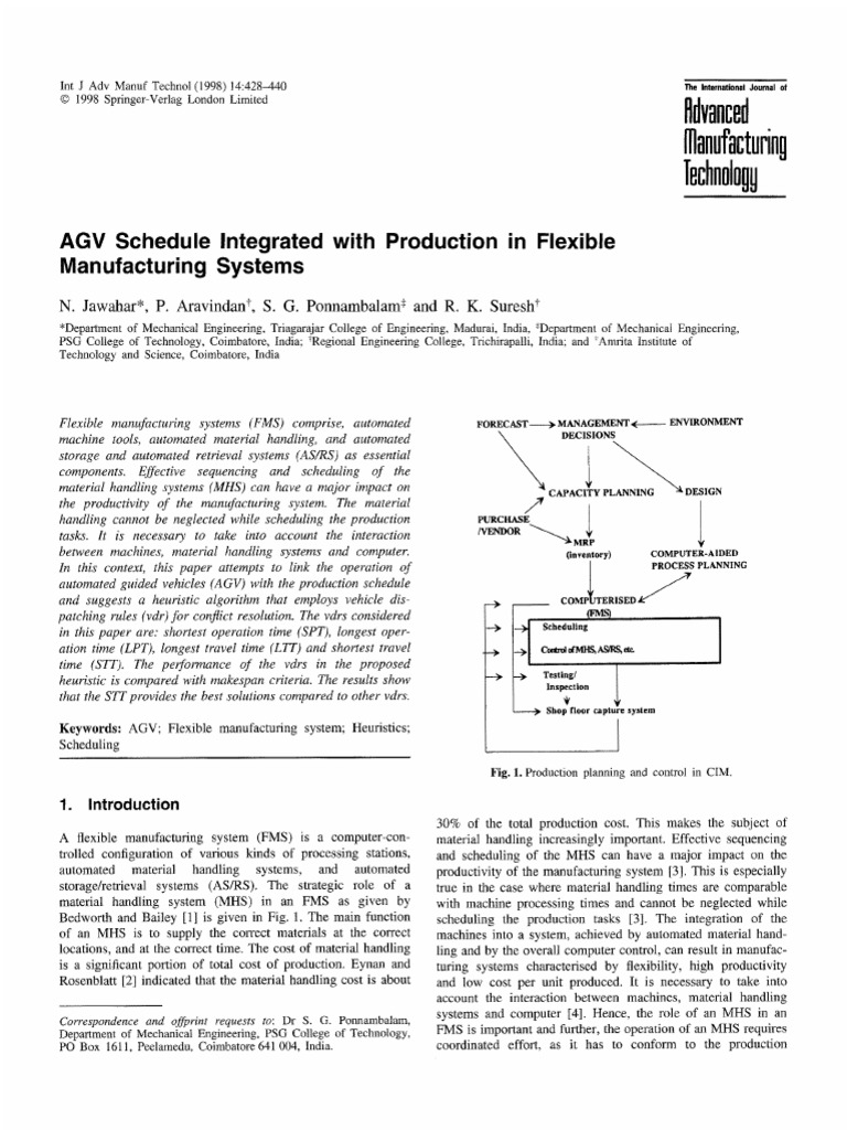 AGV Schedule Integrated With Production in Flexible | Download Free PDF | Array Data Structure ...