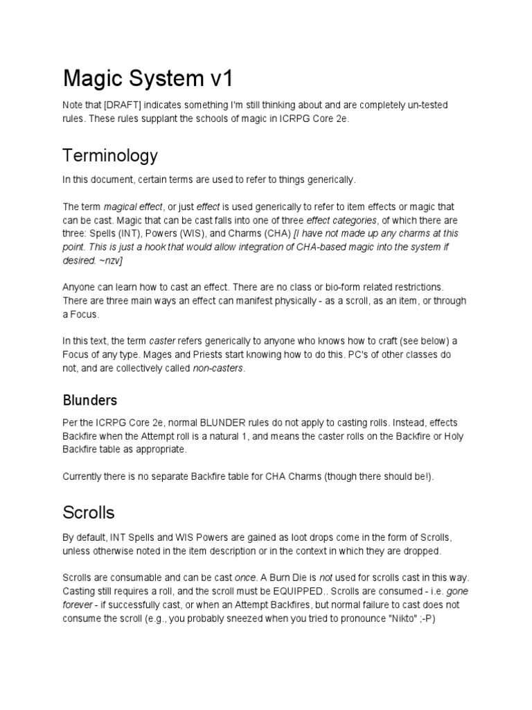 Icrpg Magic v1 | PDF | Leisure
