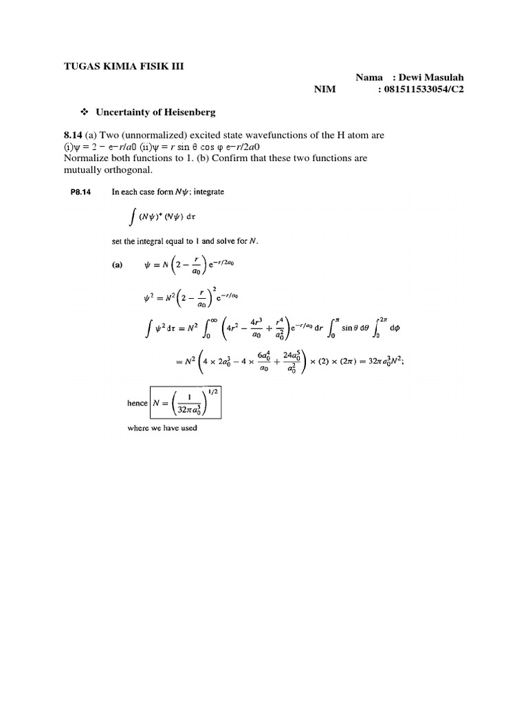 Tugas Kimia Fisik III | PDF