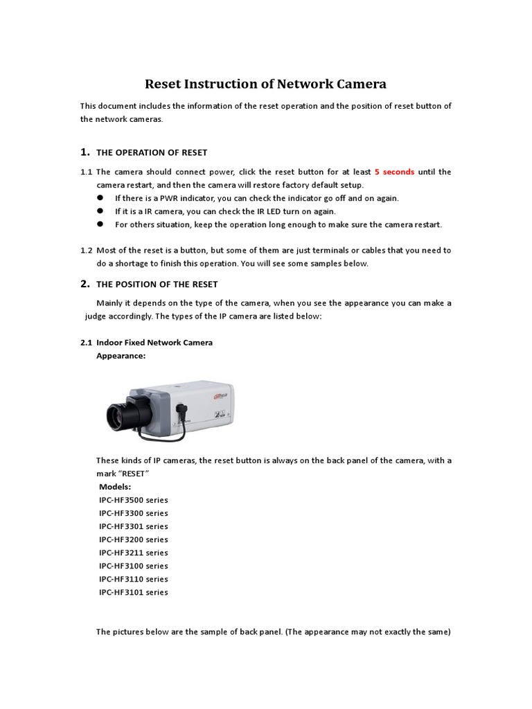 Reset Ip Camera (How Make) | PDF | Electronics | Manufactured Goods